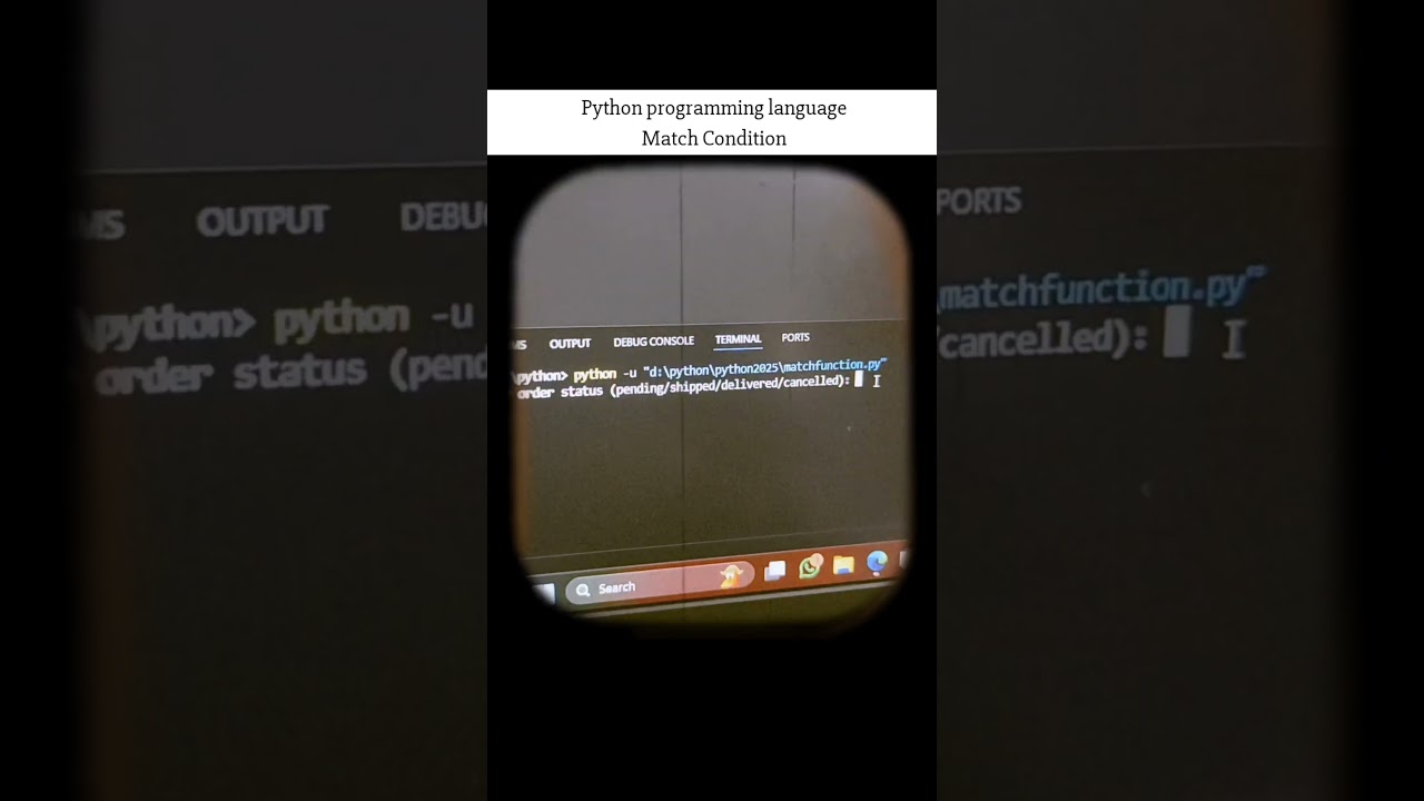 Match Condition #shortsfeedcodinglife #shortsfeed #python #education #music #coding #computer#like