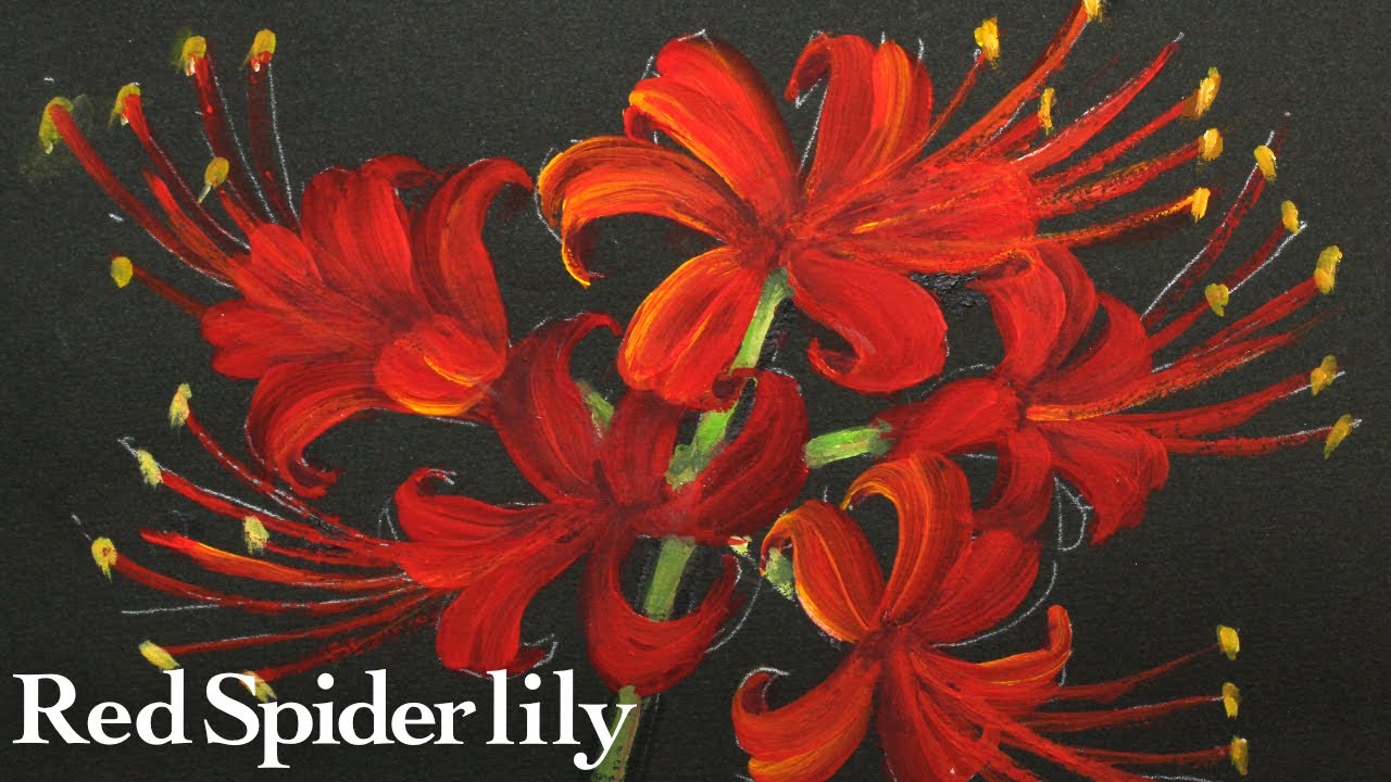 Red spider lily painting ( in 3 minutes )