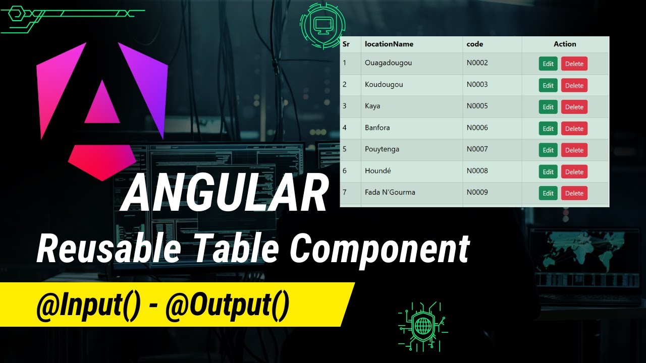 Reusable Table Component In Angular | Use of @Input() and @Output()