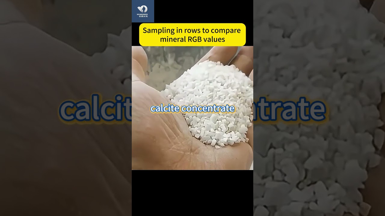 Color sorting machine sorting calcite #minerals #mineralprocessing #mining #colorsorter