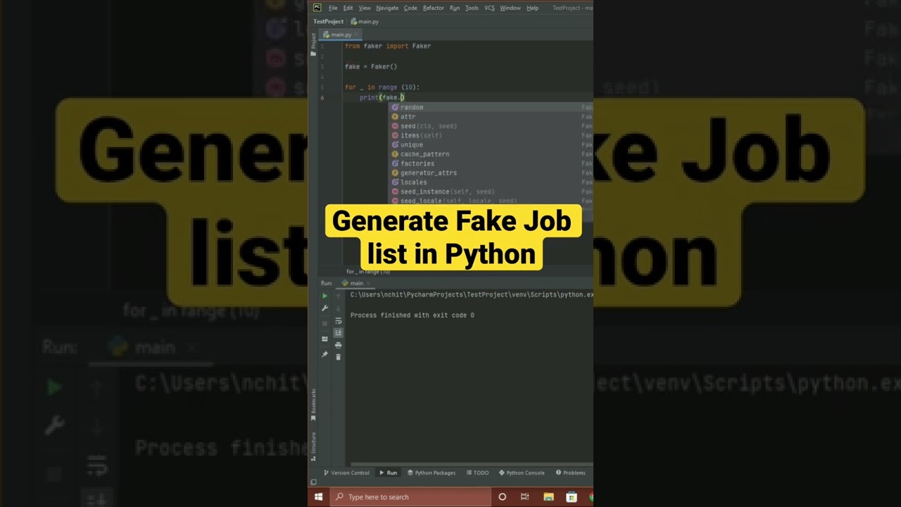 Generate Fake Job Lists using Python