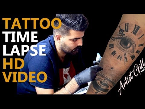 Clock + Eye Tattoo Time Lapse