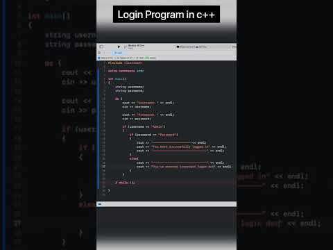 Username & Password (Login) program in #c++ | #programming