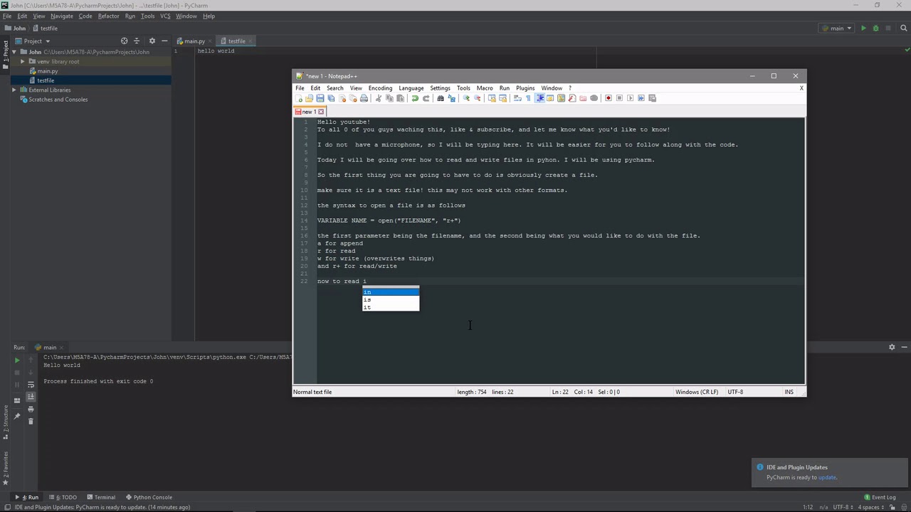 How to read/write files in python