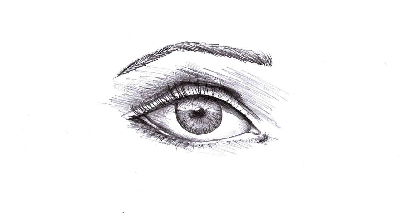 Desen in creion cu ochi - Cum desenez un ochi in creion pe hartie - How to draw an eye in pencil