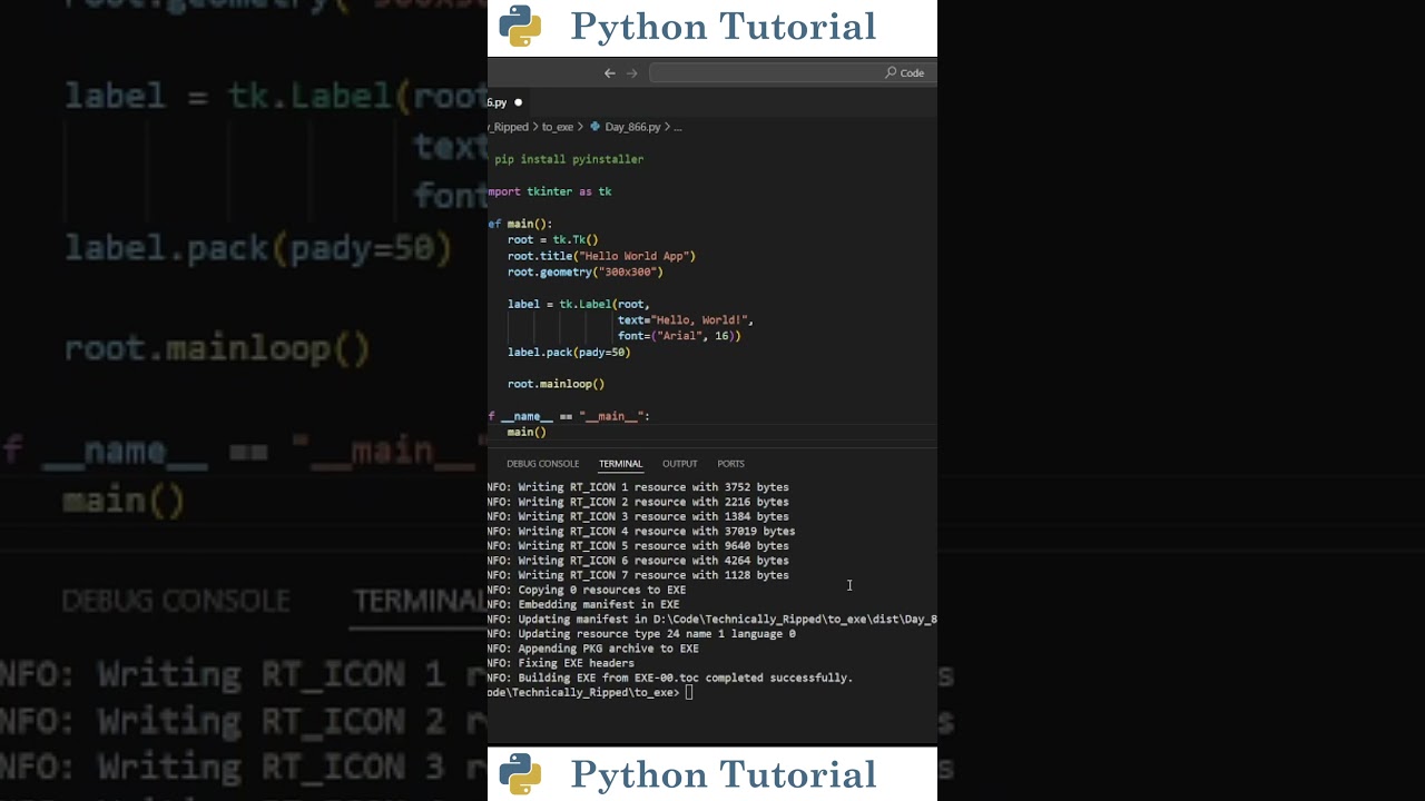 Turn Python Scripts Into Executable Files | Python Tutorial