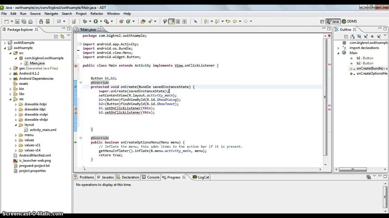 bigknol android tutorial : Switch Case Statement