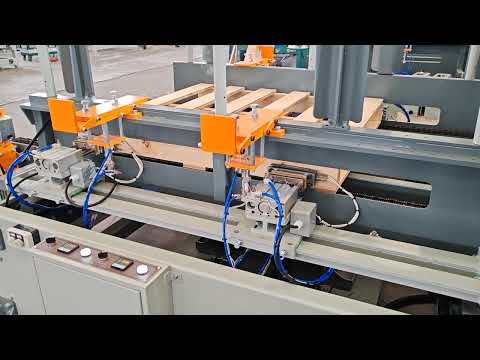SF9025 Semi-auto vertical stringer pallet nailing machine with heating stamping
