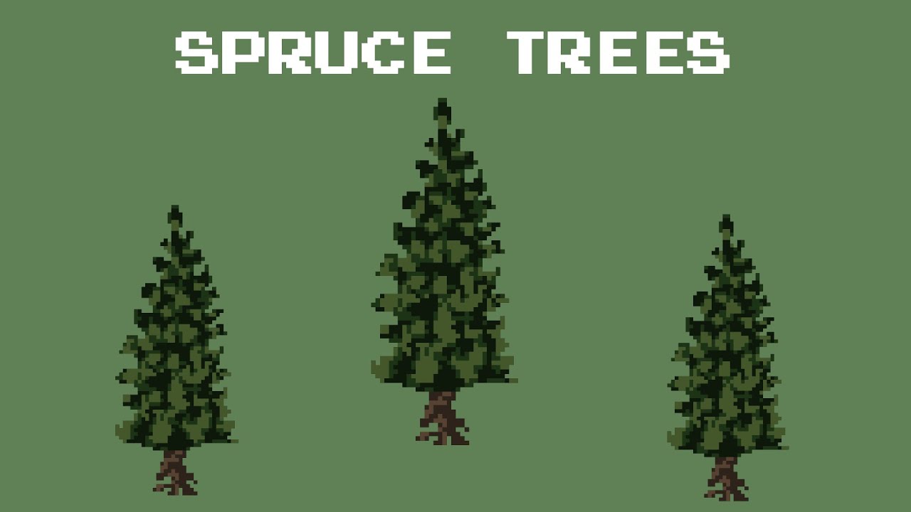 Pixel Art Timelapse:  Spruce Tree