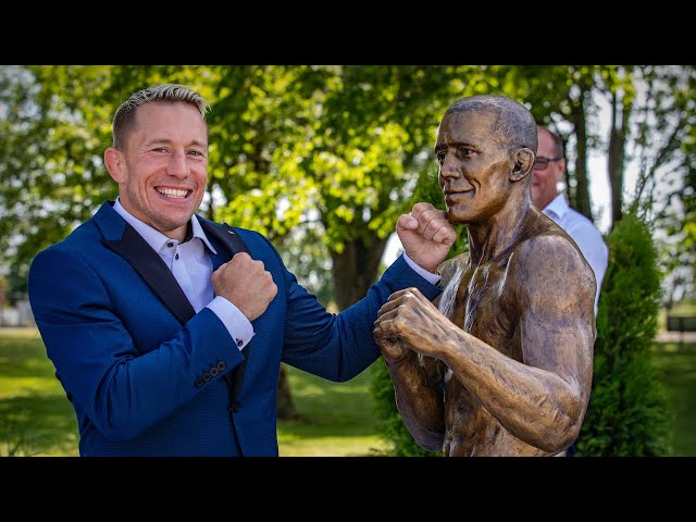 Watch: UFC legend Georges St-Pierre reacts to his life-size statue ...