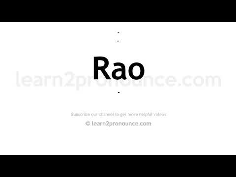 How to pronounce Rao | English pronunciation
