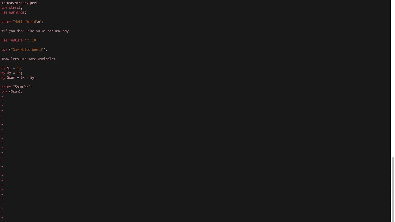 PERL simple hello world script tutorial