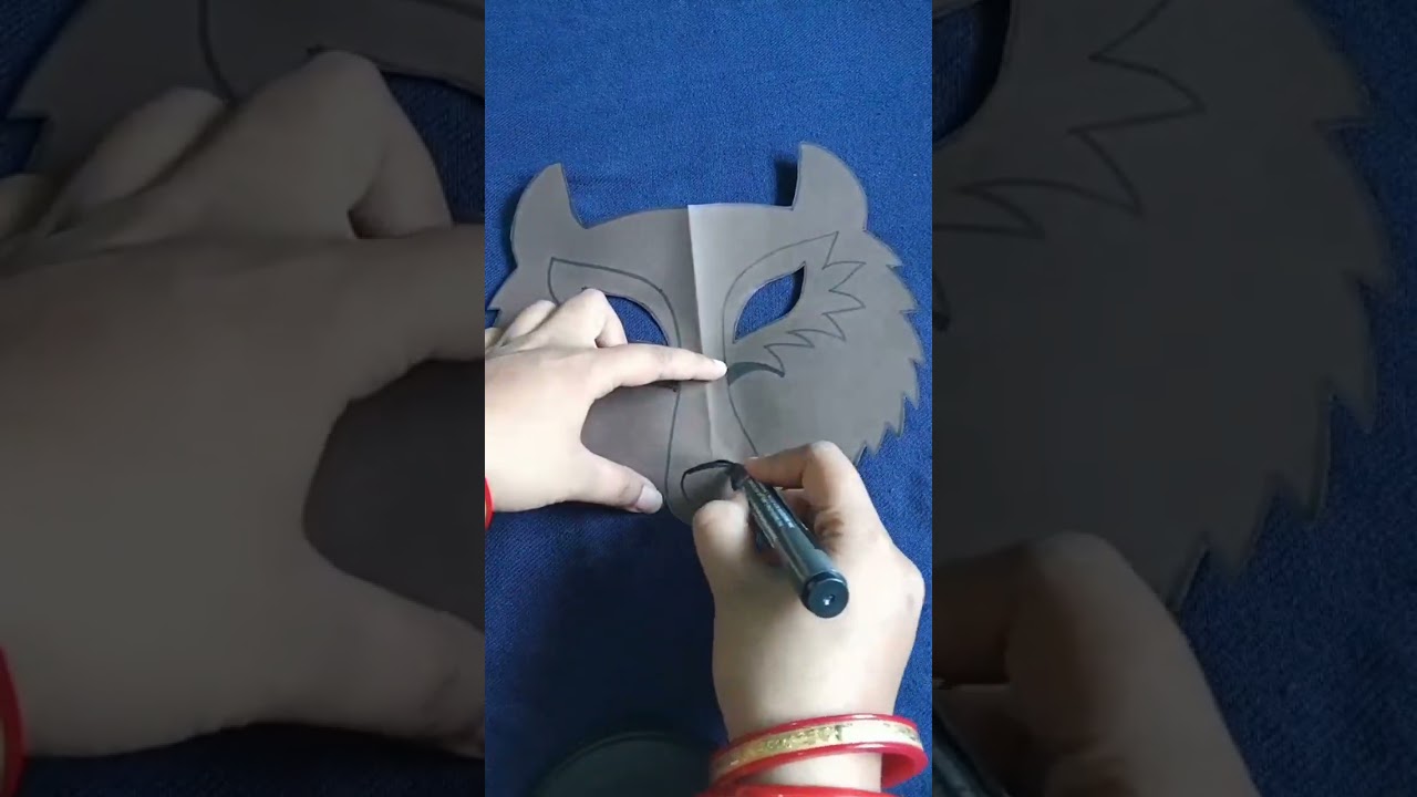 handmade paper wolf 🐺 mask #shortsvideo