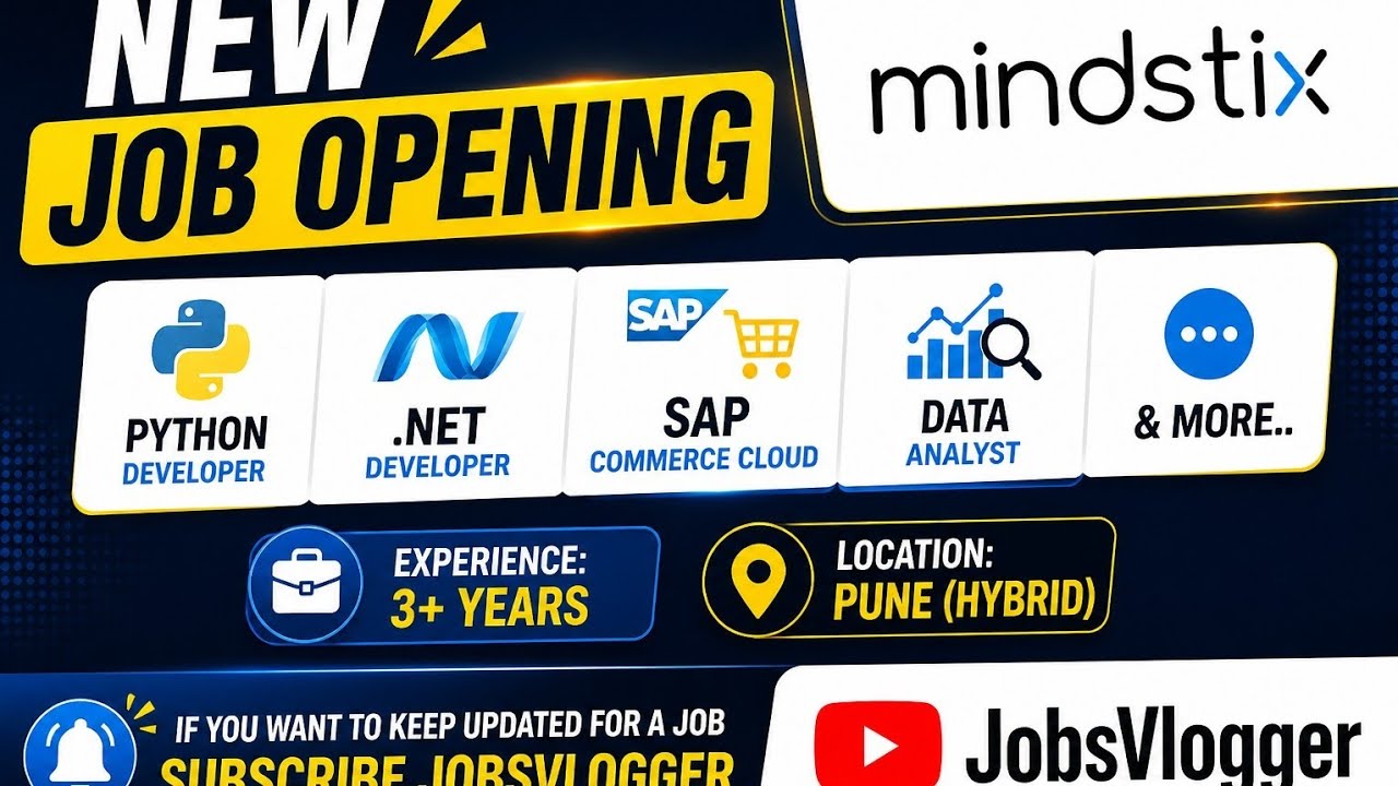 Mindstix Hiring | Python, .NET, SAP & Data Analyst Roles in Pune | 3+ Years Experience Hybrid Model 