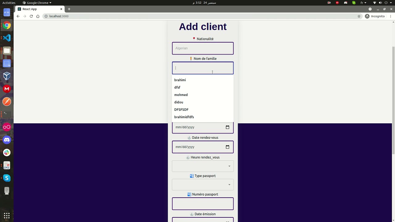 admin dashboard using react js/node js/mysql