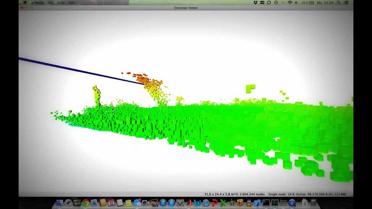 3D Occupancy Grid Representation of a Scene using OctoMap