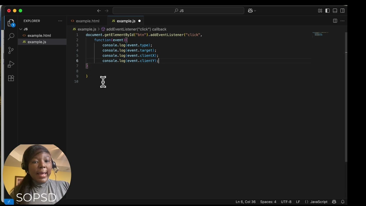 Week 5- Lesson 2: JavaScript Events and Event Handling.