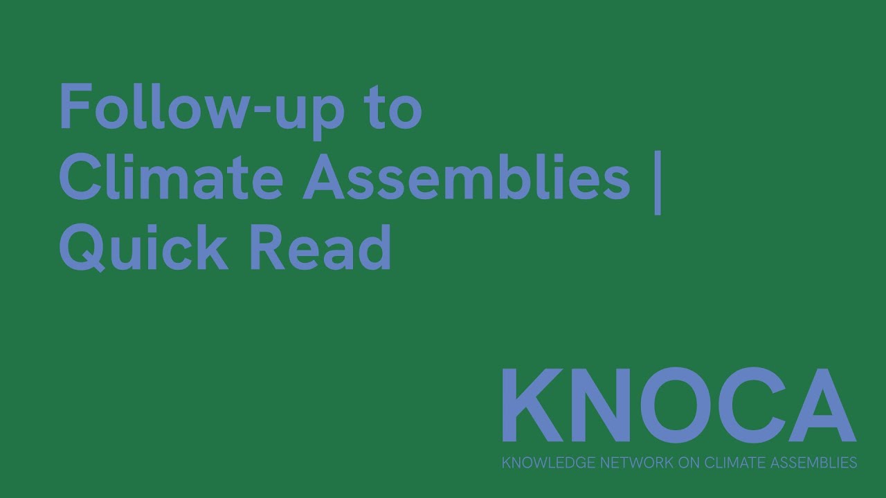Follow-up to Climate Assemblies | KNOCA