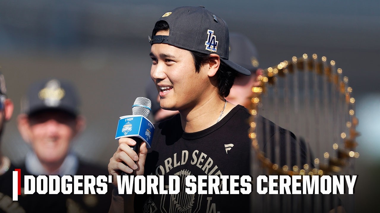 LA Dodgers celebrate back-to-back World Series championships [FULL CEREMONY] | ESPN MLB