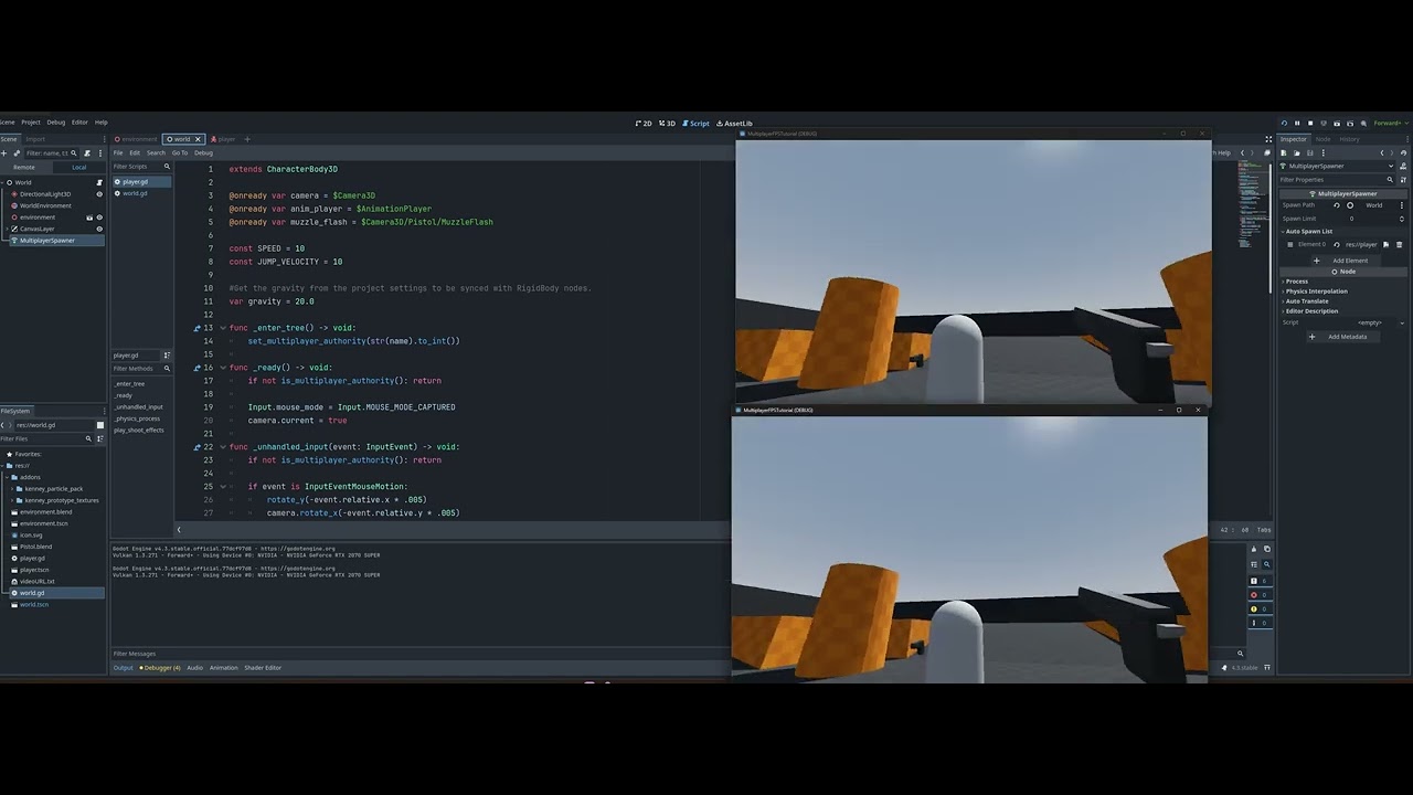 Host controls Local player on both instances, Client controls remote character - Help - Godot Forum