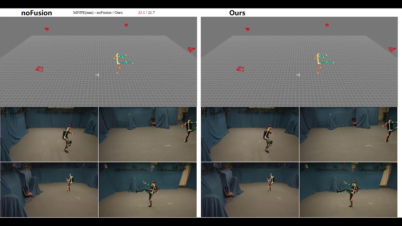 Fusing Wearable IMUs with Multi-View Images for Human Pose Estimation: A Geometric Approach