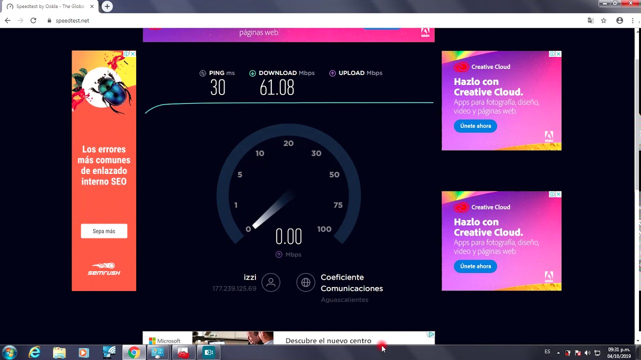 Internet 50 megas de izzi (60 megas por promoción)