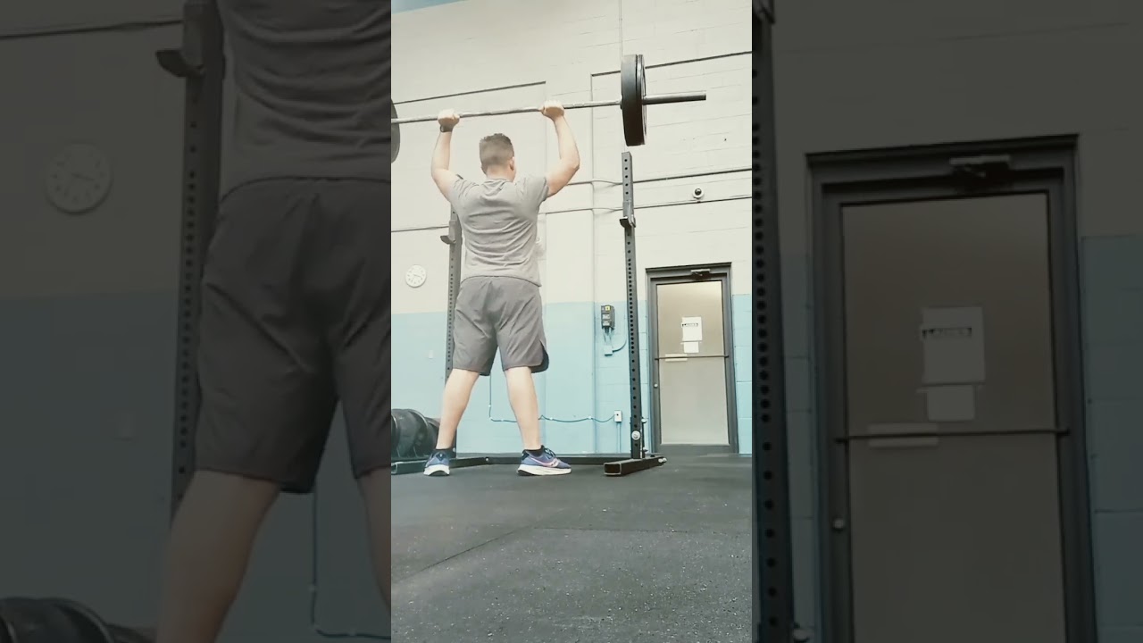 155 Overhead Press (strength day 1) #barbell #gym #weighttraining #shorts
