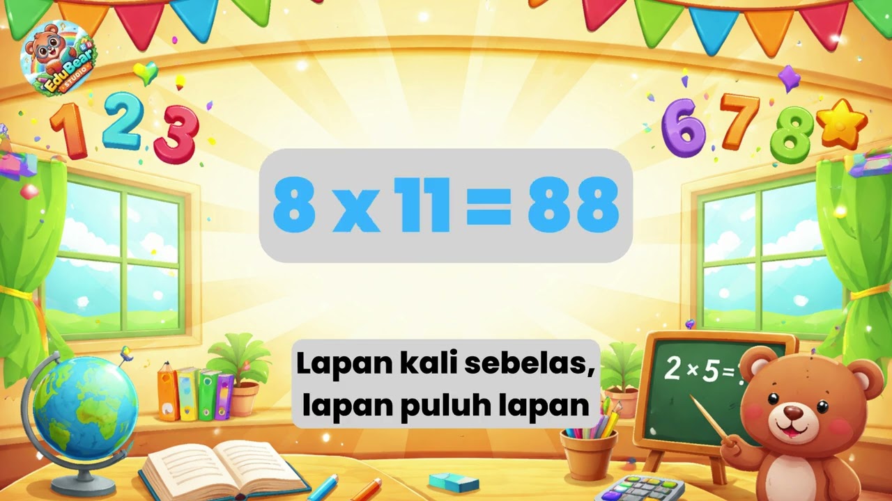 Lagu Sifir 8 Lengkap ✨ Hafal Darab Tujuk 1-12 | Matematik Sekolah Rendah