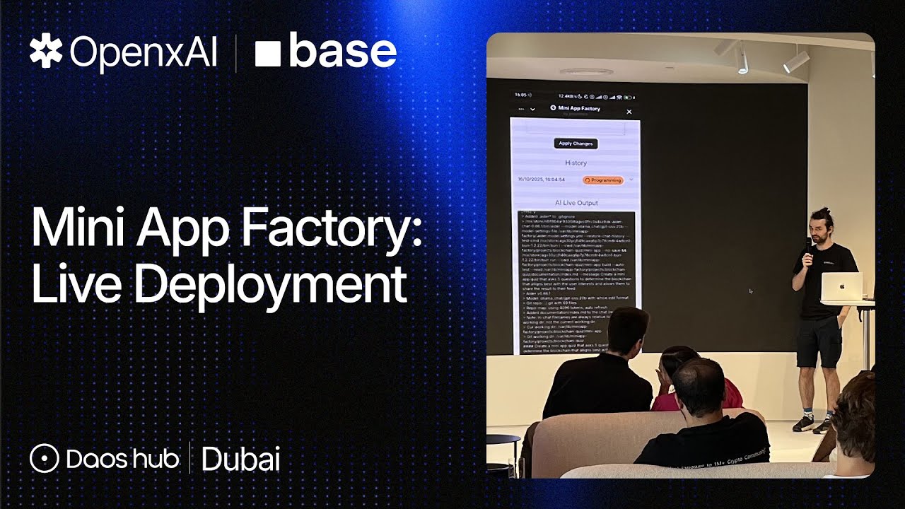 Live Deployment: OpenxAI x Base Mini App Factory