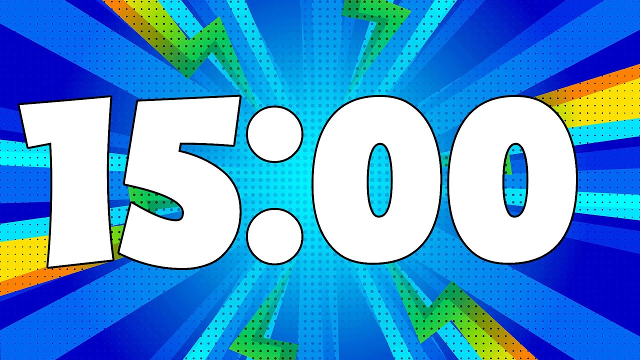 Blue Comic Book Countdown Timer [15:00]