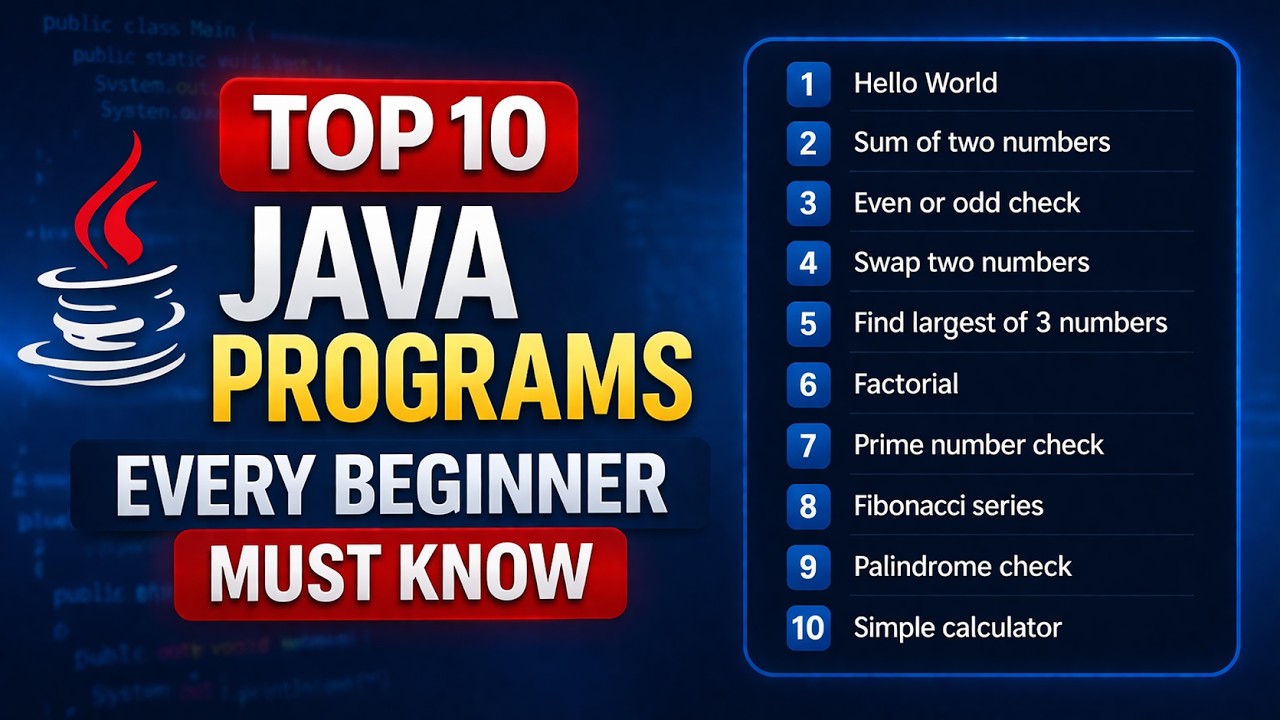 Top 10 Java Programs Every Beginner Must Know