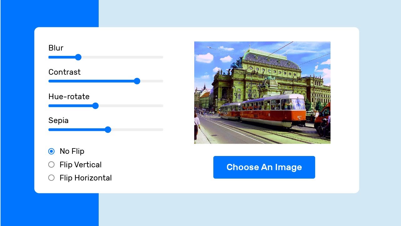Basic Image Editor With Javascript | CSS Filters | Preview