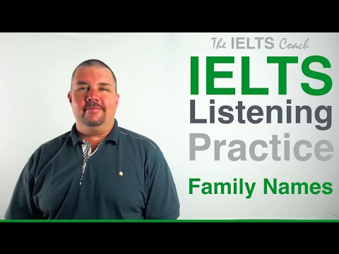 IELTS Listening Practice - Spelling Test - Family Names