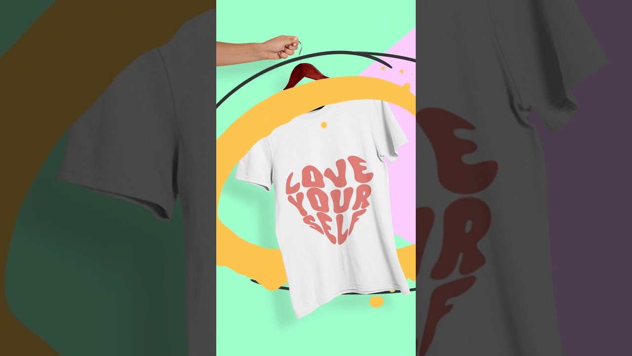 Love Yourself Retro Slogan Heart Shape Isolated White Background T-Shirt Design | Valentine 2023 Svg