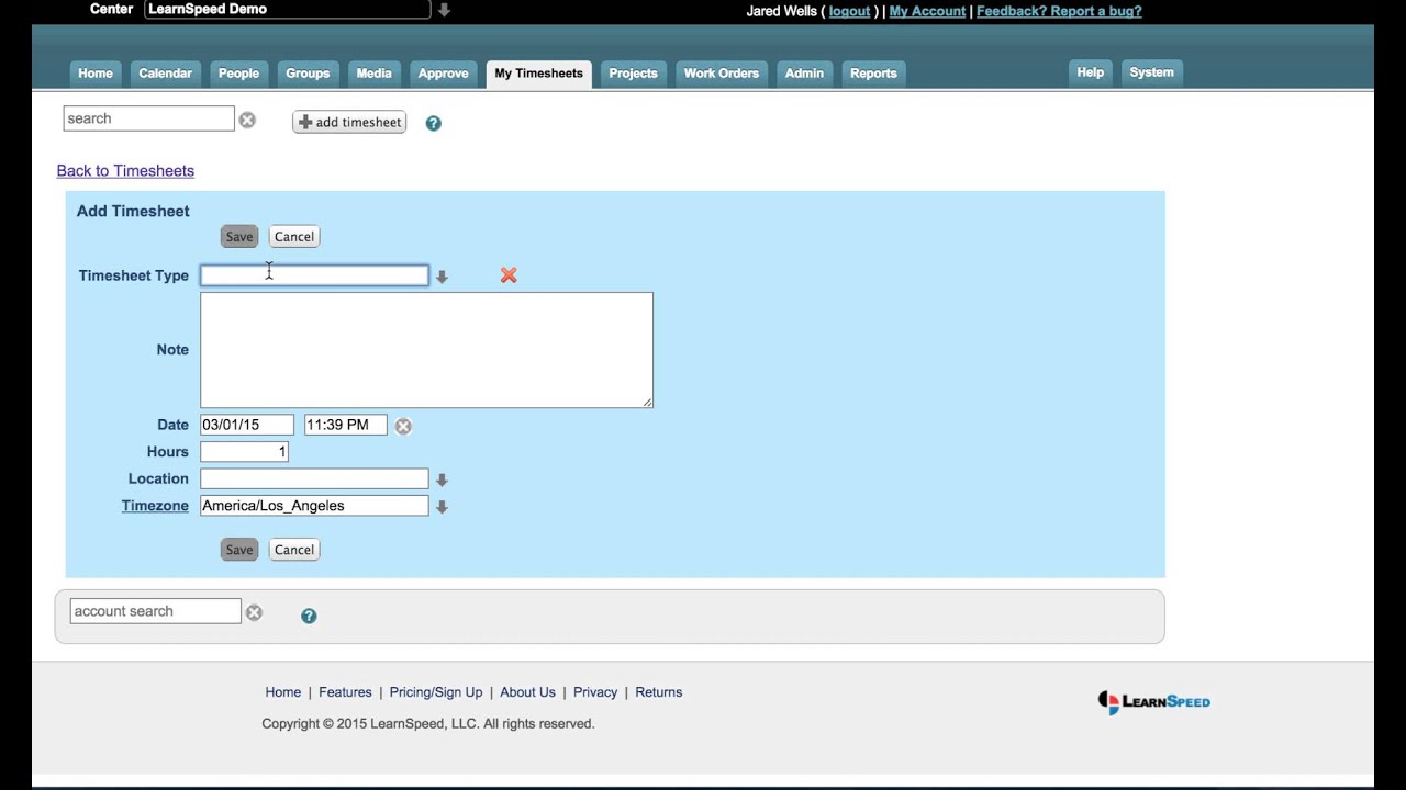 Admin Timesheet Types