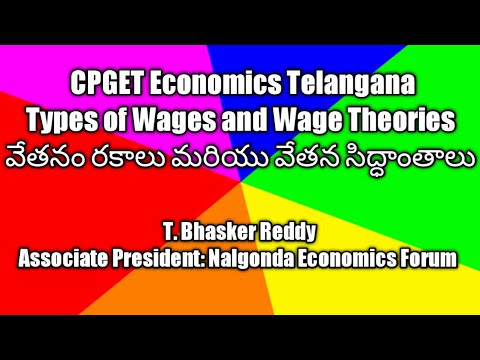 Types of Wages and Theories of Wages. T. Bhasker Reddy