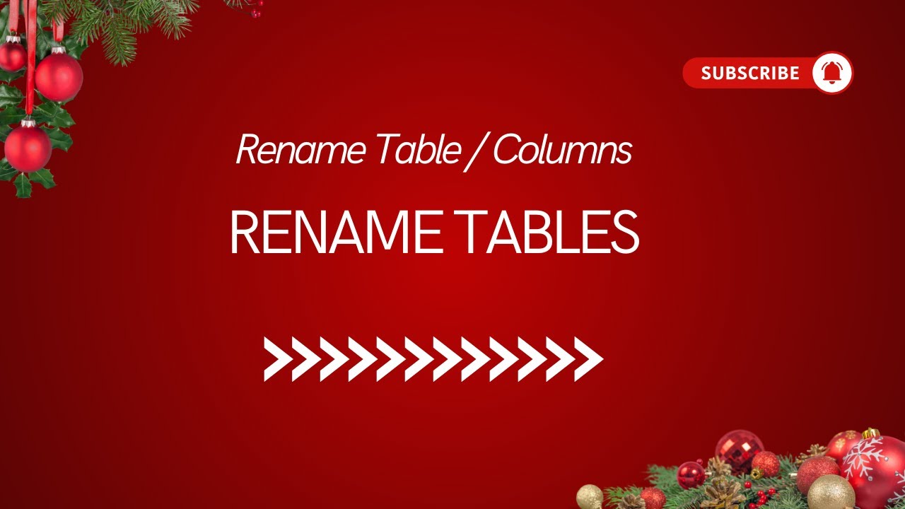 SQL Tricks | How To Rename a Table / Column names ?