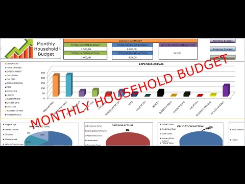 MONTHLY HOUSEHOLD BUDGET/EXCEL SPREADSHEET