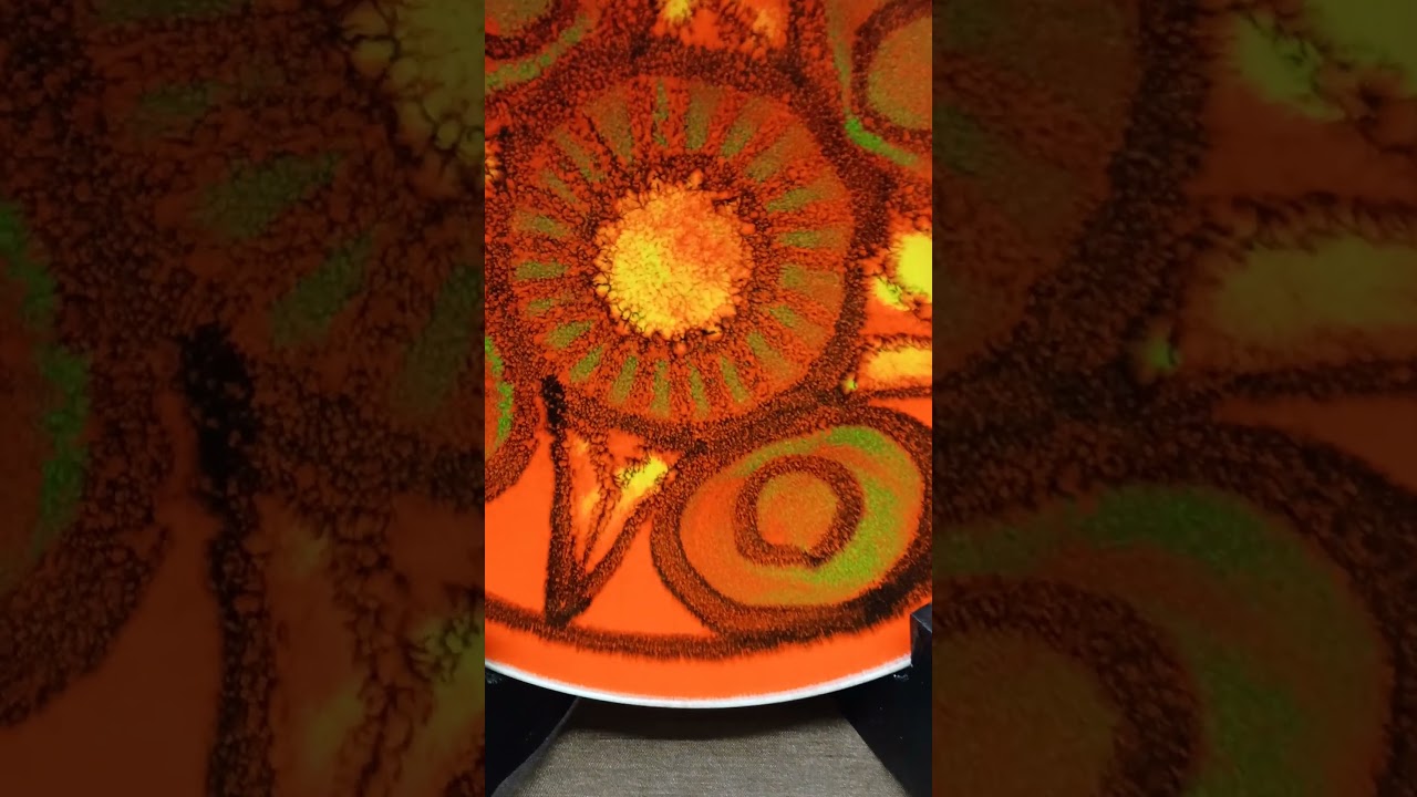 Vintage Poole Delphis Pattern Pottery Bowl, Abstract Bowl with strong glazing. Number 3.