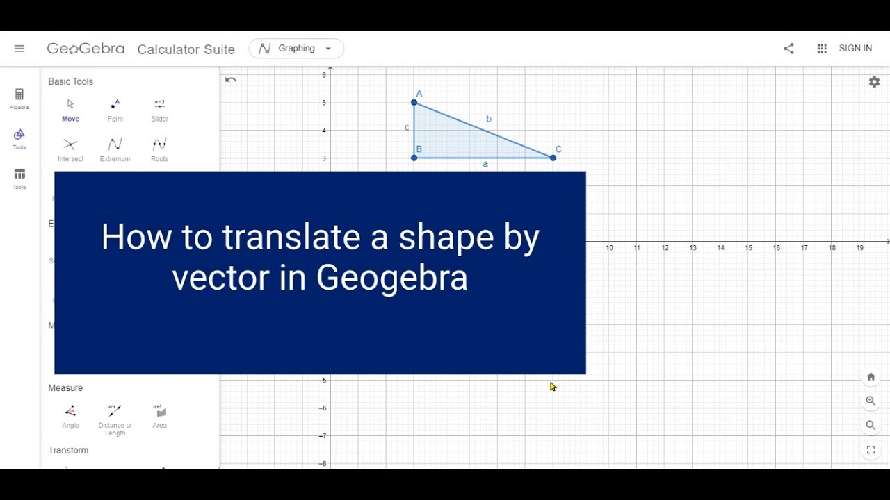 How to translate shapes Geogebra