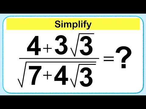 Nice Square Root Math Simplification