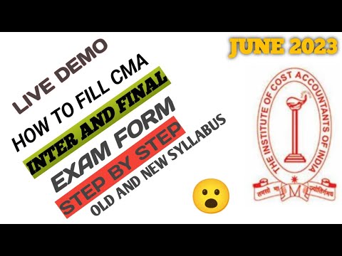 Live Demo:- How To Fill CMA Inter & Final June 2023 Exam Form | Old & New Syllabus