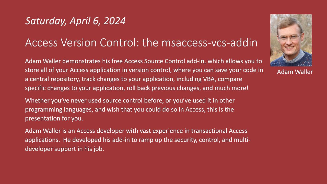Access Version Control: the msaccess-vcs-addin