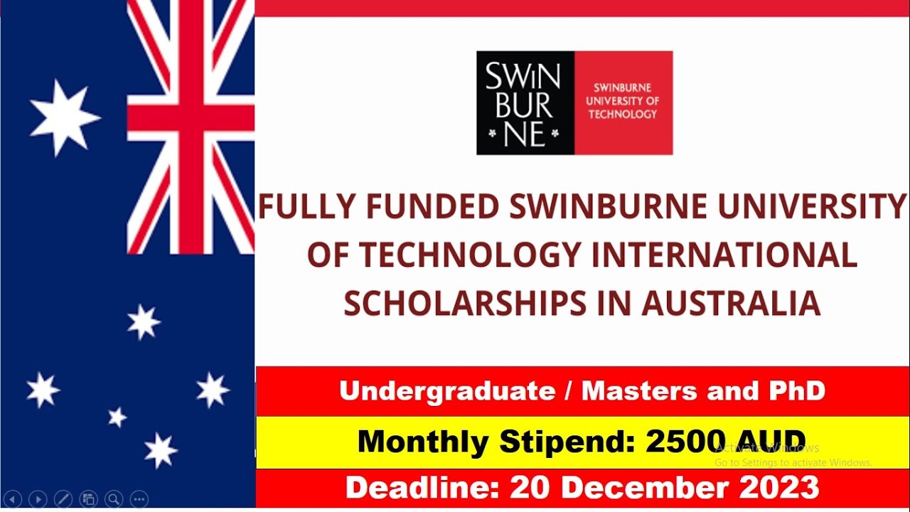 Swinburne University of Technology Scholarship 2024 | No App Fee | How to Apply | #studyinaustralia