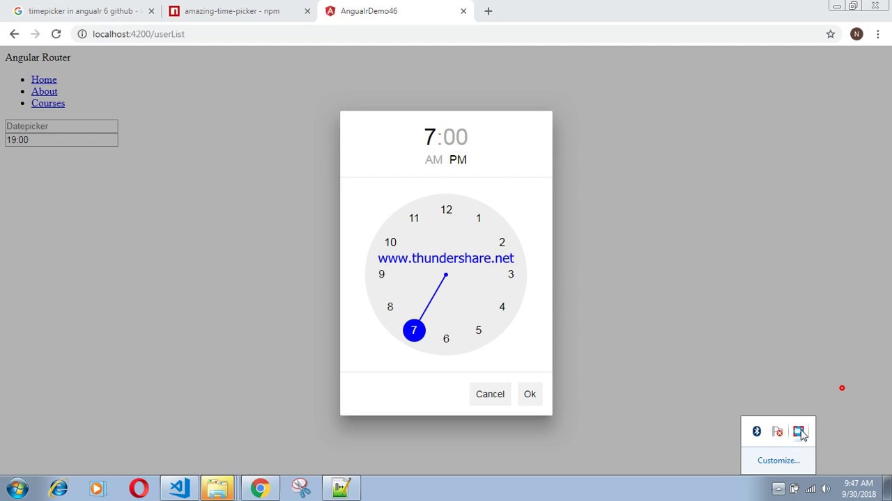 Simple Time Picker in angular14