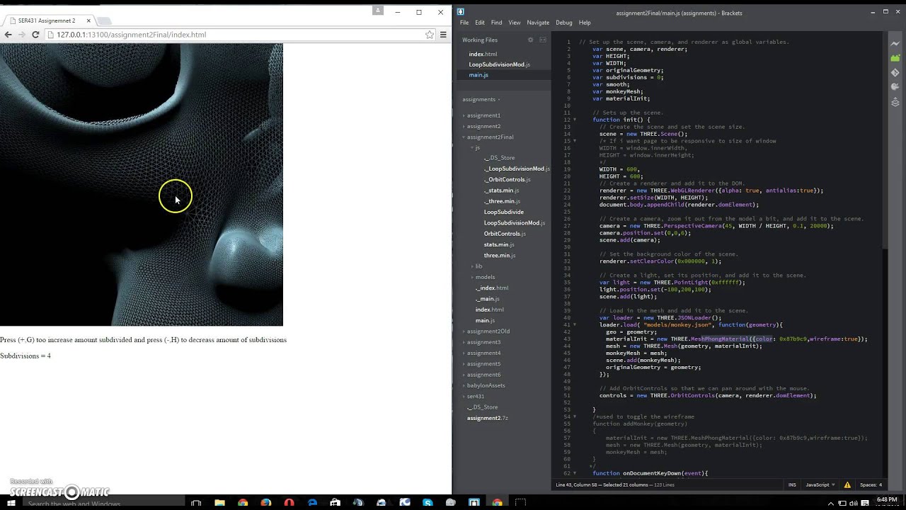 Ser431 Assignment 2 Loop Subdivision