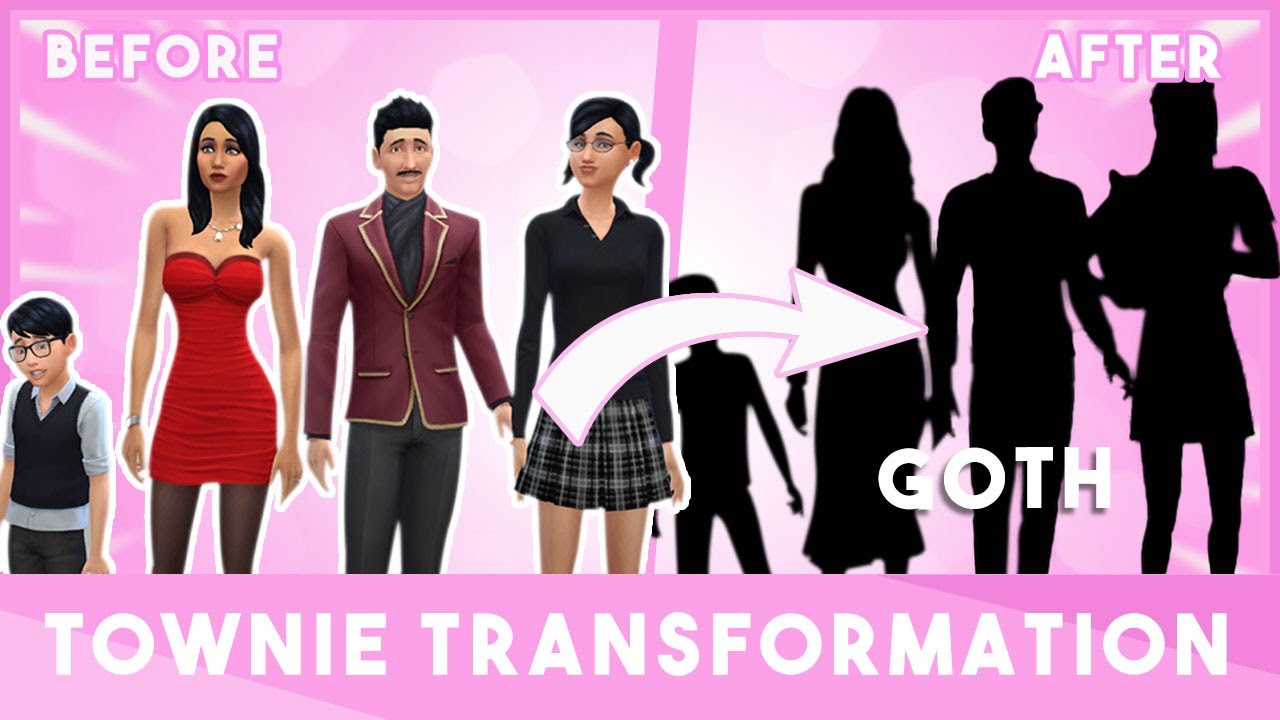Townie Transformation - The Goth Family - No CC - Create A Sim - THE SIMS 4