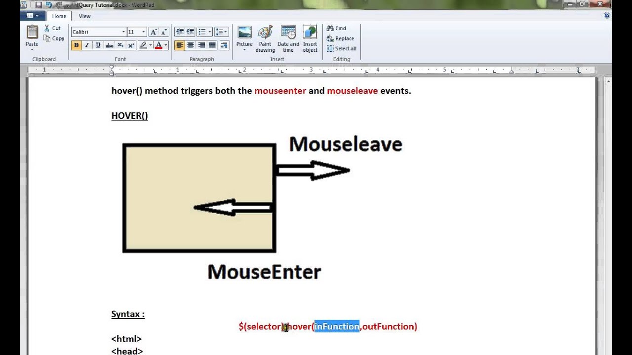 JQUERY HOVER METHOD DEMO
