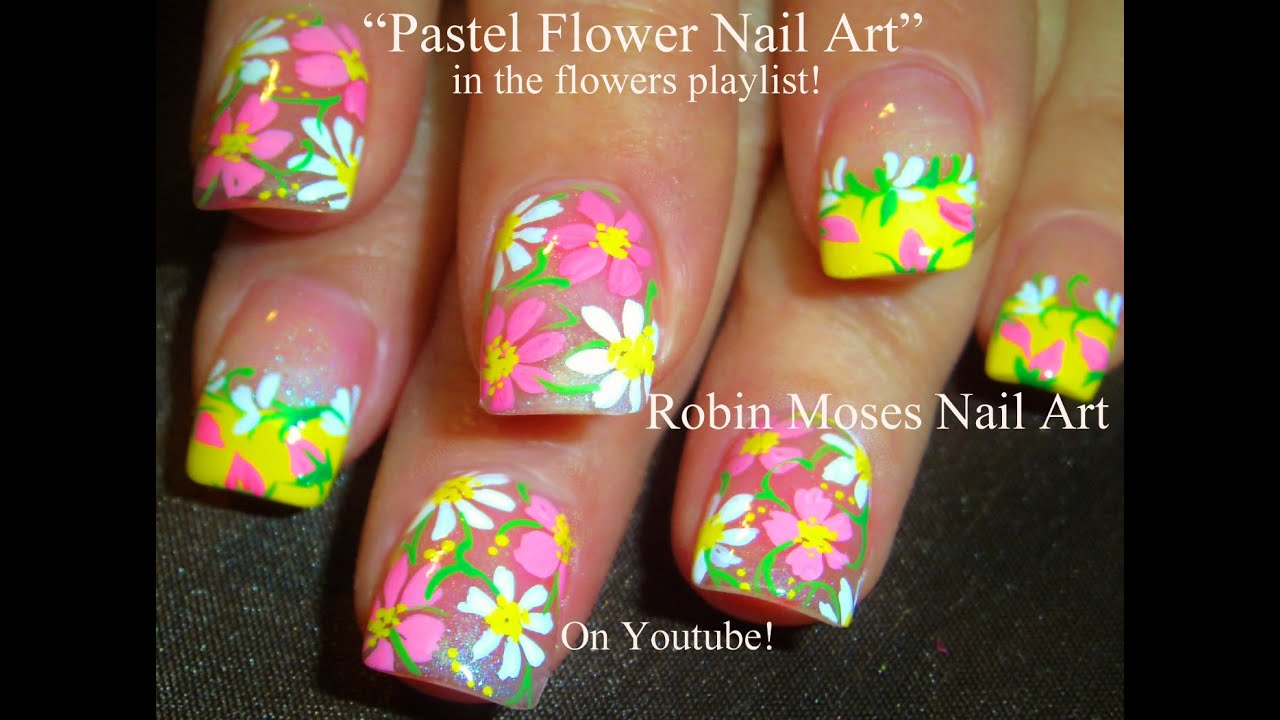 Easy Spring Flowers Nail Art | Cute Pastel Daisy Nails