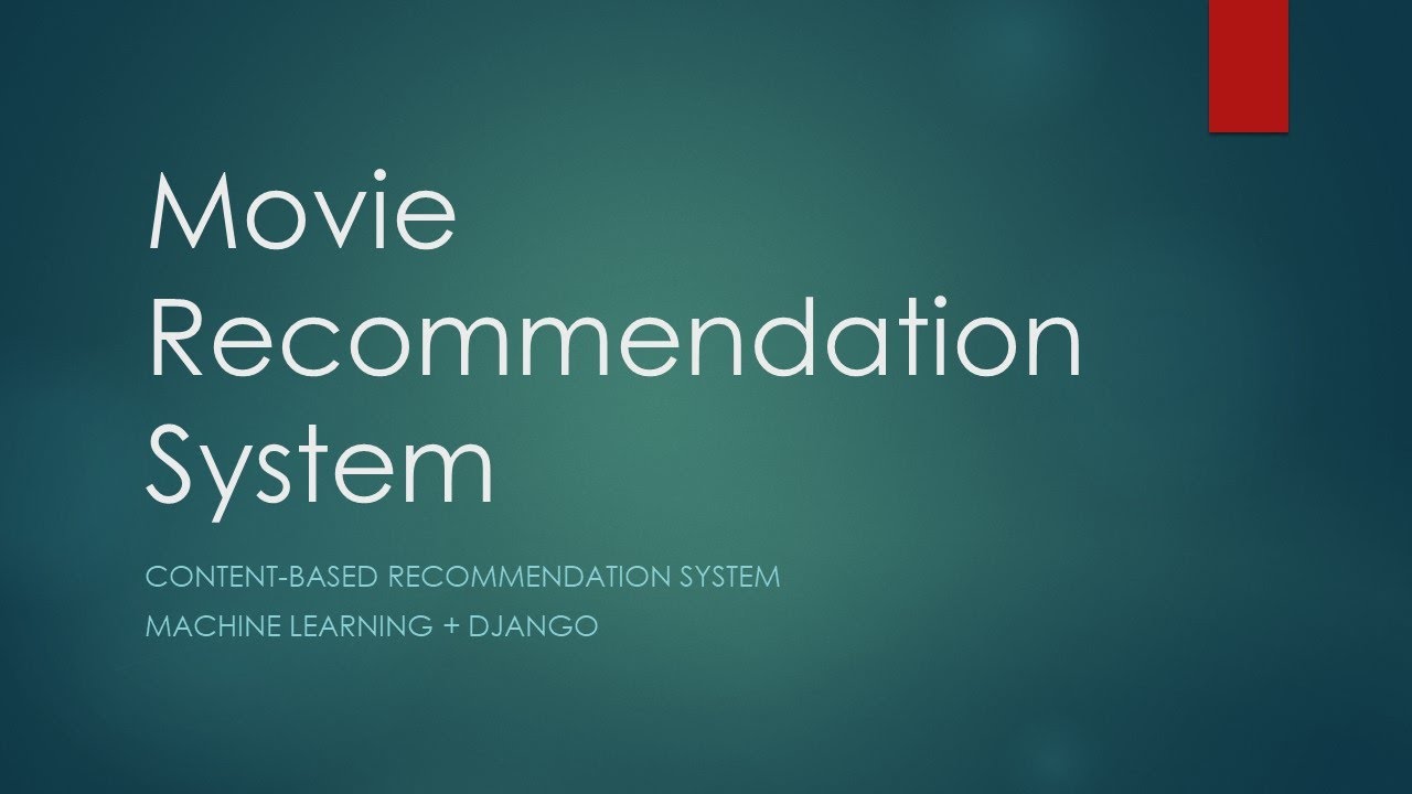 Movie Recommendation System|Content-Based Recommendation System|Machine Learning+Django